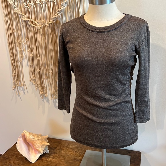 Michael Stars | Tops | Michael Stars Metallic 34 Length Sleeve Tshirt ...